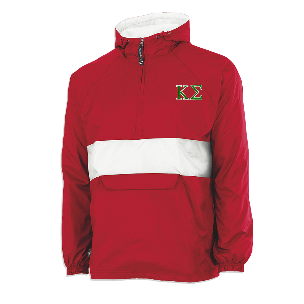 Greek Striped Pullover Jacket, 2-Color Embroidery | Greek Apparel ...