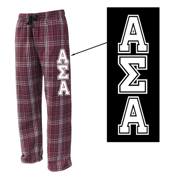 Greek Flannel Pants, Printed Varsity Letters - FLNP - CAD – Something Greek