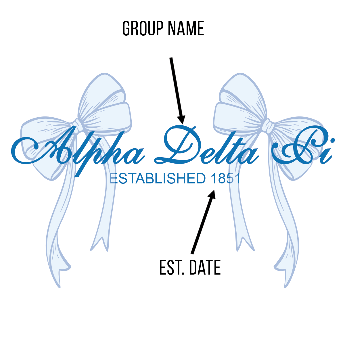 Custom Sorority Crop Top – Script Bow Design – Something Greek