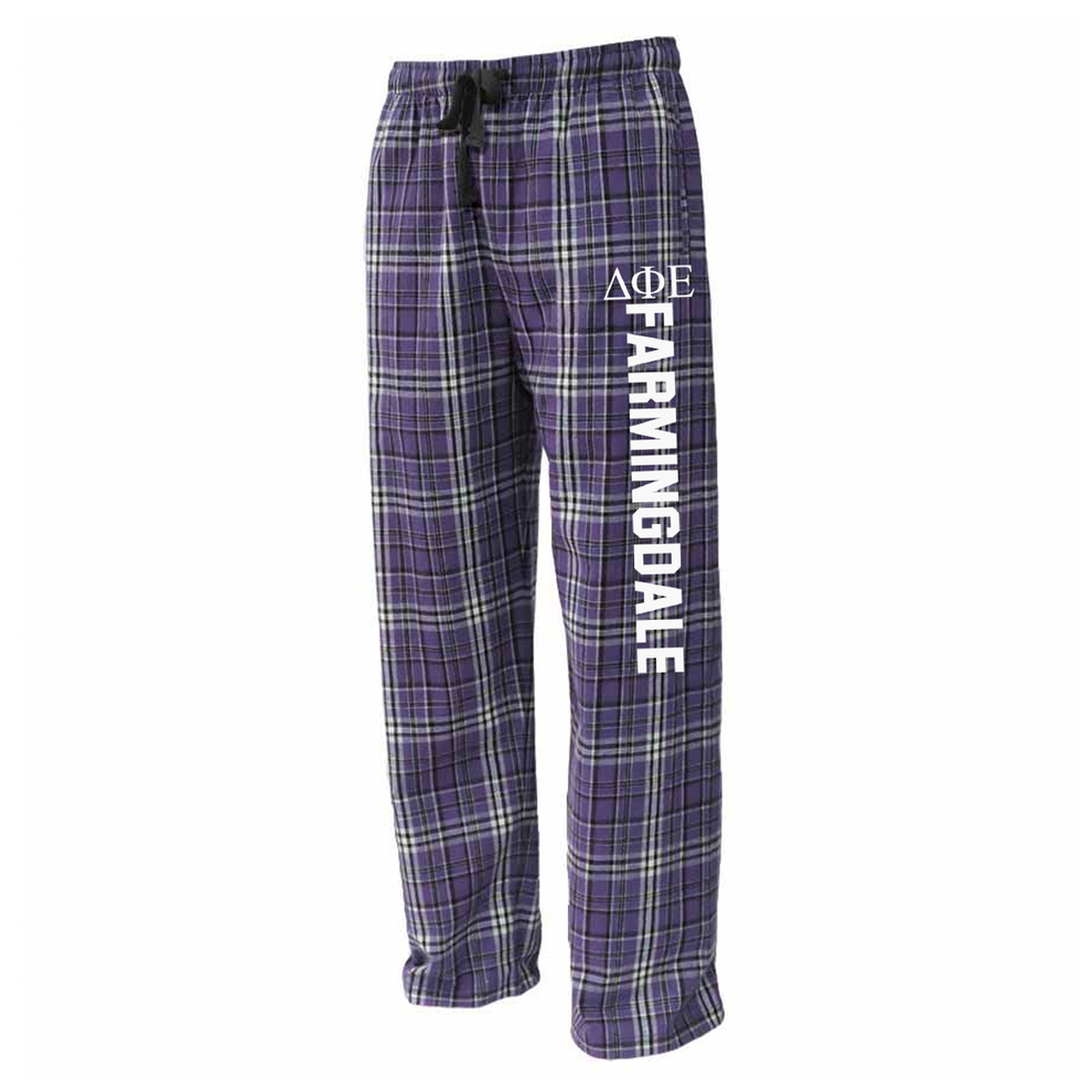 Greek Flannel Pants, Printed Greek Letters and School - FLNP - CAD ...