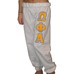 Omega Phi Alpha Sorority Sweatpants with Letters - Sorority Clothing ...