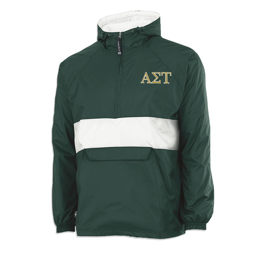 Greek Striped Pullover Jacket, 2-Color Embroidery | Greek Apparel ...