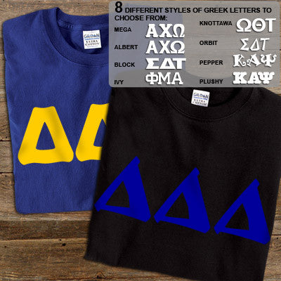Delta Delta Delta Sorority 2 T-Shirt Pack Greek Clothing and Apparel ...