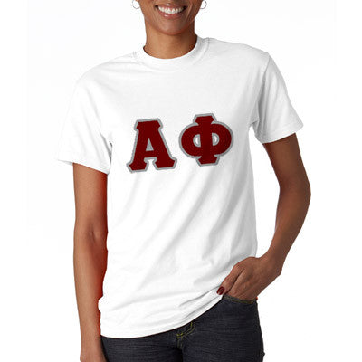 Alpha Phi Letter T-Shirt Greek Clothing and Apparel – Something Greek