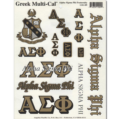Alpha Sigma Phi Multi-Cal Sticker - Greek Merchandise – Something Greek