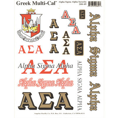Alpha Sigma Alpha Multi-Cal Stickers - Greek Merchandise – Something Greek