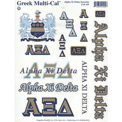 Alpha Xi Delta Multi-Cal Stickers - Greek Accessories – Something Greek