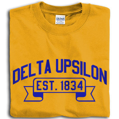 Delta Upsilon Football Printed T-Shirt | Greek Clothing & Apparel ...