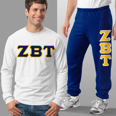 Zeta Beta Tau Longsleeve / Sweatpants Package - Fraternity Clothing ...