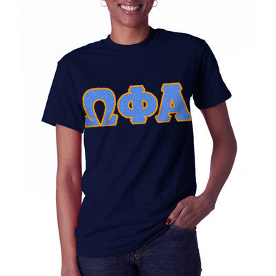 Omega Phi Alpha Letter T-Shirt Greek Clothing and Apparel – Something Greek