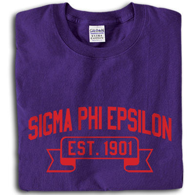 Sigma Phi Epsilon Football Printed T-Shirt Greek Gear and Apparel ...