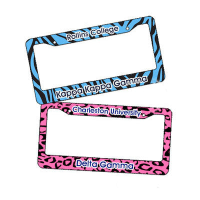 Zebra Print License Plate