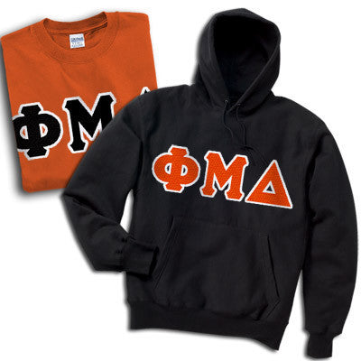 Fraternity Hoody & T-shirt Pack w/ Twill Letters | Greek Apparel ...