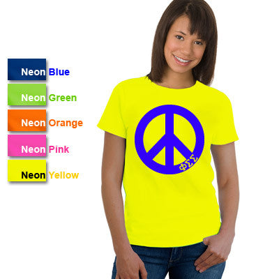 Phi Sigma Sigma Neon Peace Sign Printed Tee Greek Clothing and Apparel ...