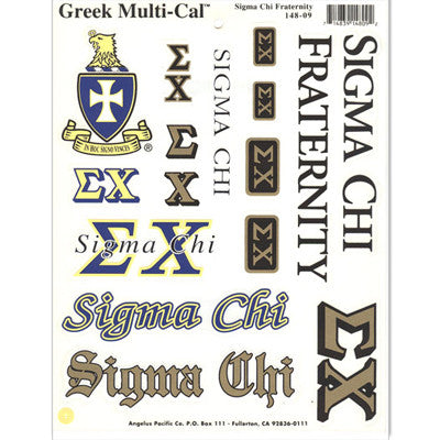 Sigma Chi Multi-Cal Stickers - Greek Merchandise – Something Greek