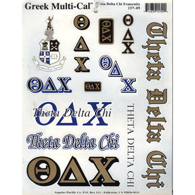 Theta Delta Chi Multi-Cal Stickers - Greek Merchandise – Something Greek